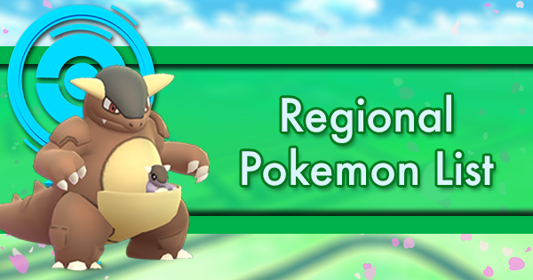 Regional Pokemon List | Pokemon GO Wiki - GamePress